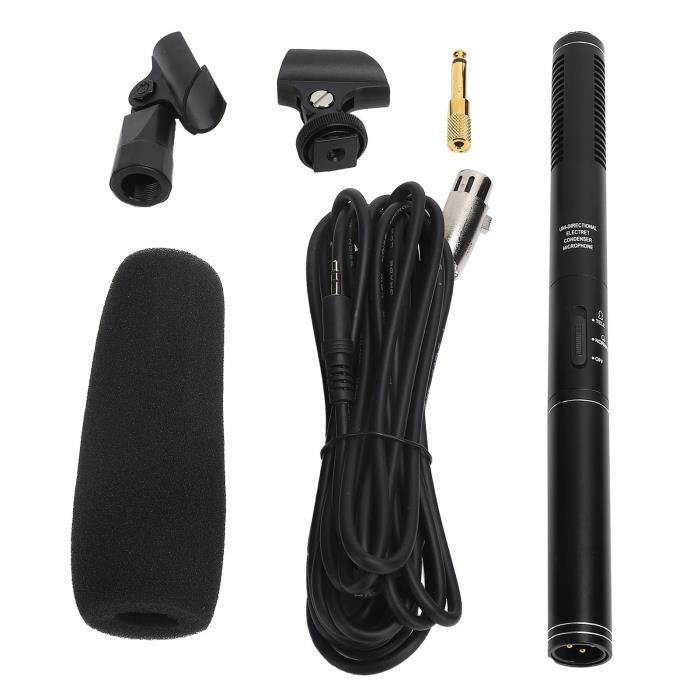 RUR Microphone portable Microphone d'interview haute sensibilité noir ...