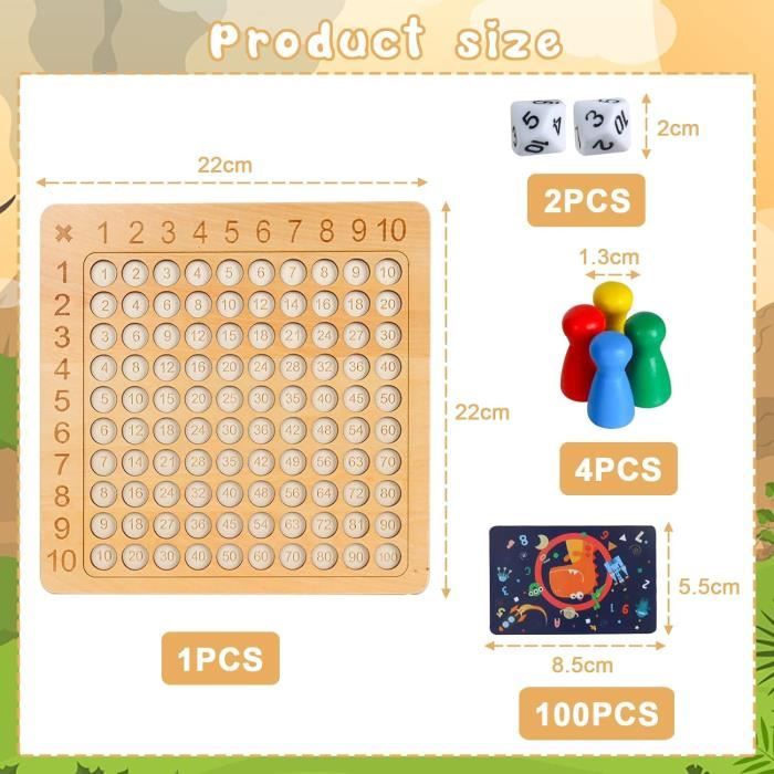 Table De Multiplication En Bois, 10 X 10 Multiplication Table, Jouets ...