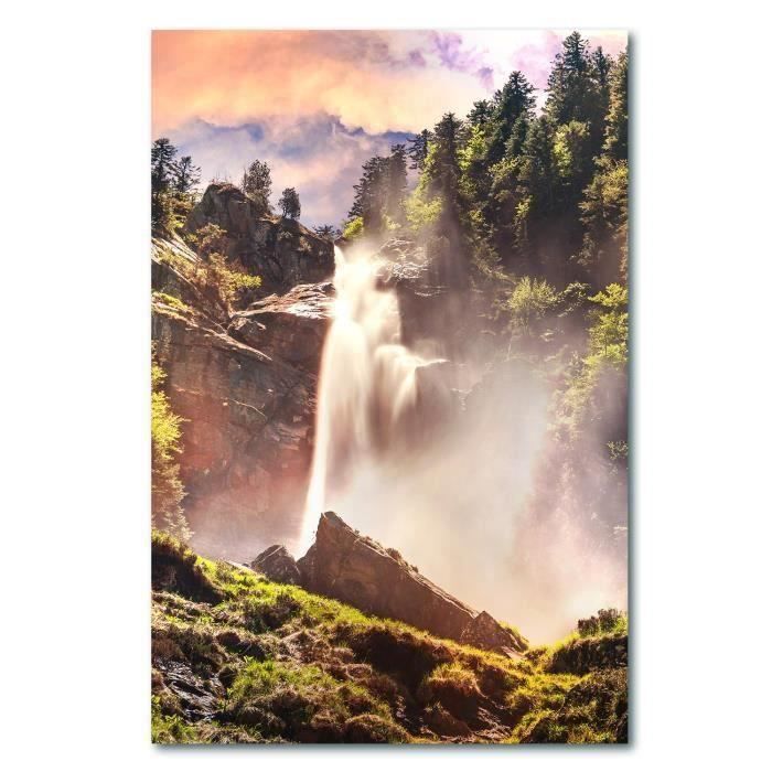 Tableau décoration murale cascade - Toile déco nature - 120x80cm ...