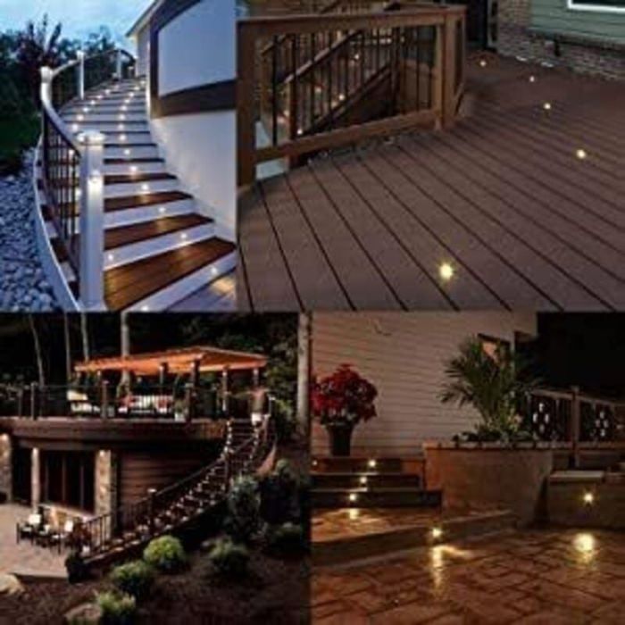 10 Lampes LED Encastrables IP67 pour Pont, Escaliers, Sols, 12V, Φ22 mm ...