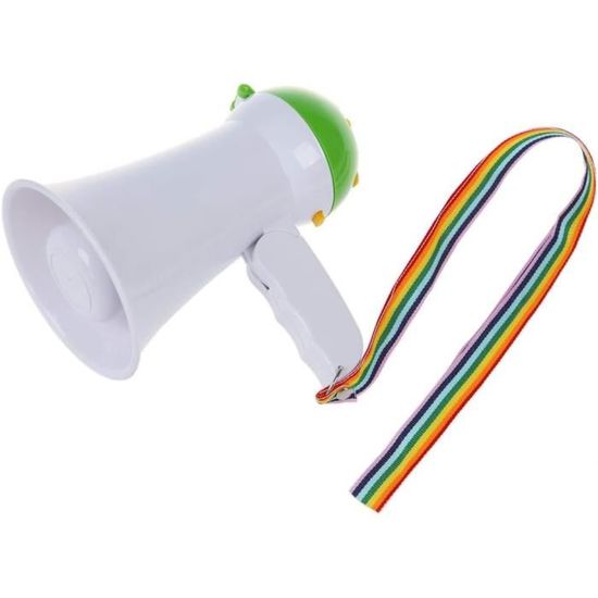 MEGAPHONE Ni aky Mini Portable Vert et Blanc avec Une Corde coloree ...