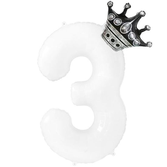 Noir 3 - Ballon À Chiffre Couronne Or Rose De 40 Pouces, En Feuille D ...