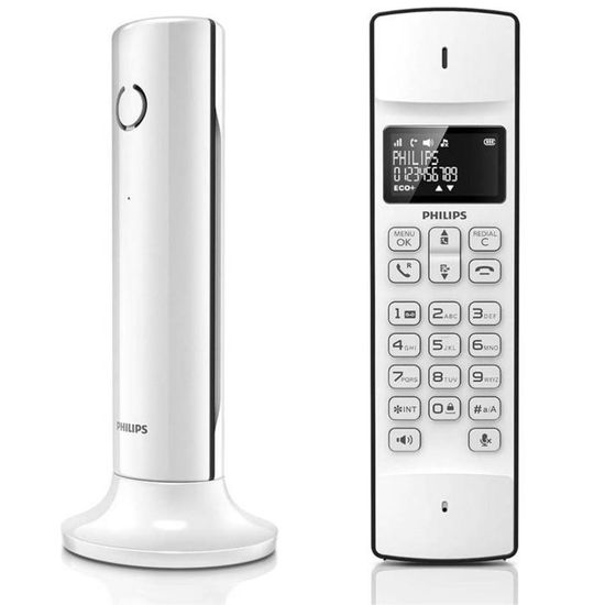 Téléphone DECT - PHILIPS - M4501W/01 - Blanc - Autonomie 16h ...