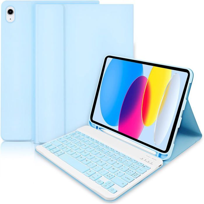 Coque Clavier pour iPad 10eme Generation 10.9" 2022 - Coque Intelligente légère avec Fonction de ...