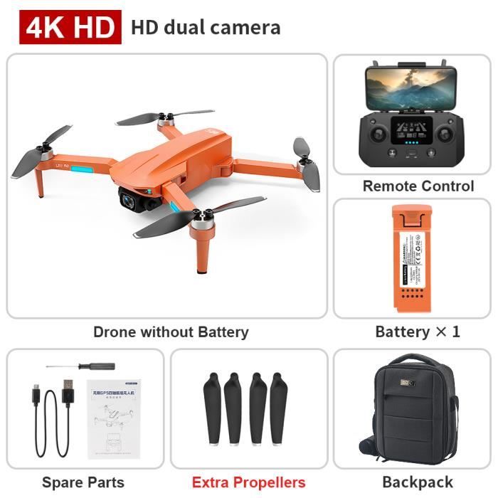 L700-Orange-1B-Drone Professionnel Pliant Gps Sans Balais, L700pro, 4K ...