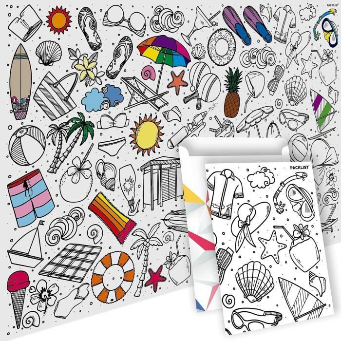 Affiche De Coloriage Xxl Profitez De L'Été ! Activités Pour Divertir ...