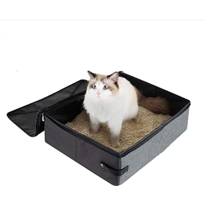 WDDP Boîte Litière Chat Étanche Bac à Litière Pliable Portable pour ...