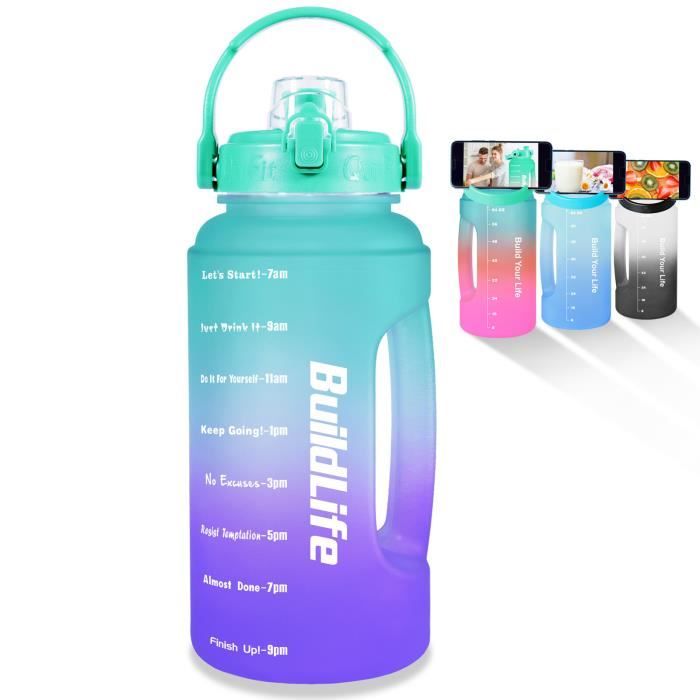 Gourde,bouteille d'eau Flip-flop à Large bouche avec temps pour boire ...