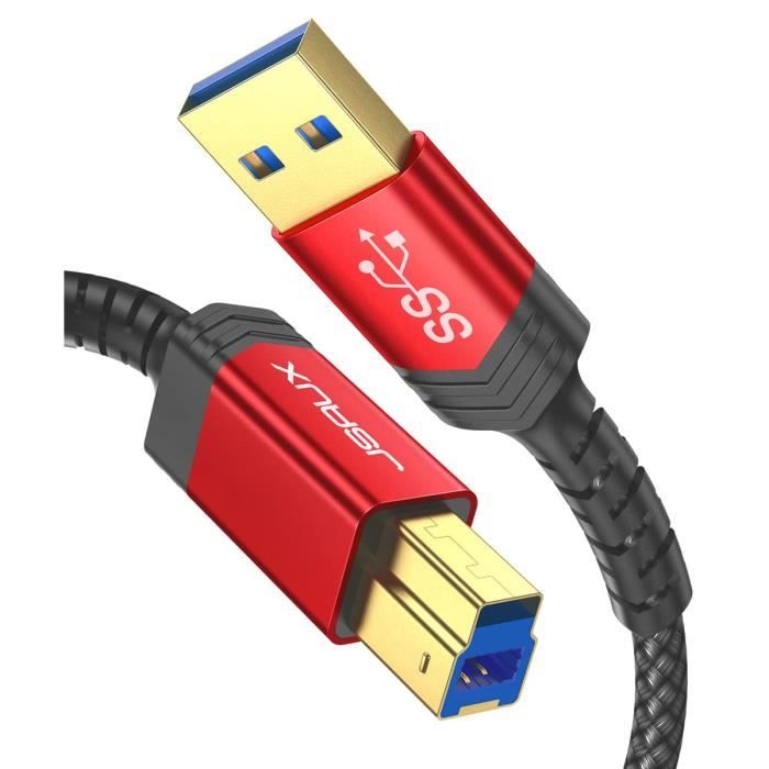 Câble Usb 3.0 B [2 M, 5 Gbps] Usb A Vers Usb Type B Câble En Nylon ...
