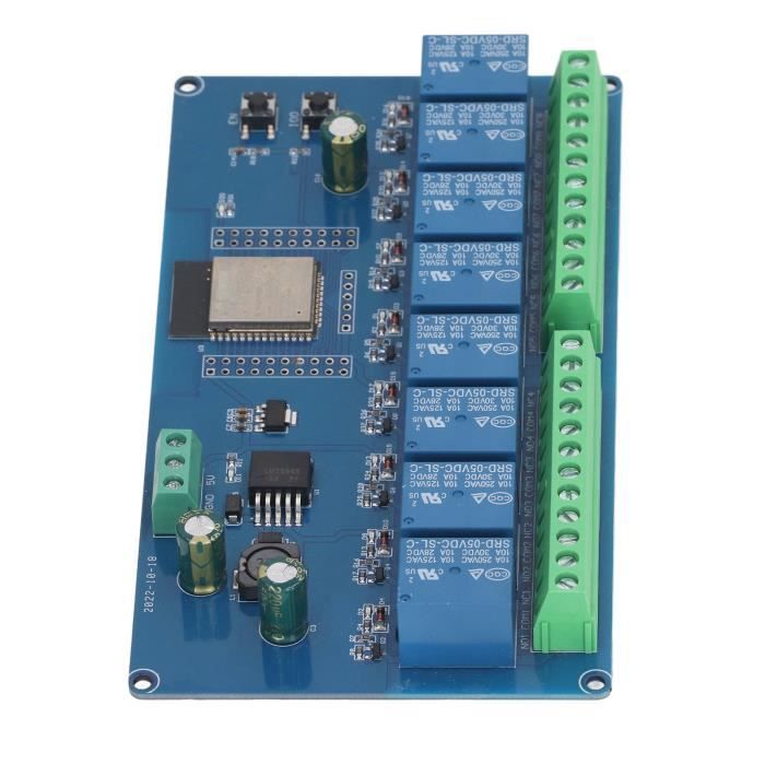 ROM Module De Relais 8 Canaux Module De Relais Dc 5-30V 8 Canaux Pcb Module De Relais Wifi Esp32 ...