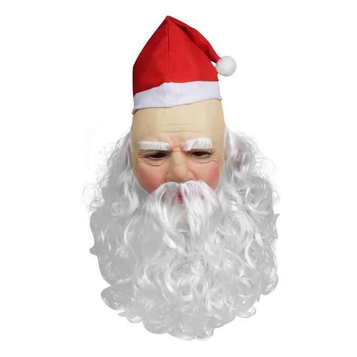 Couvre-chef de Noël en latex HURRISE - Blanc rouge - Décoration de fête ...