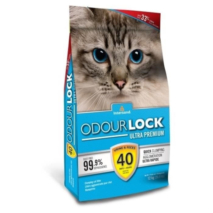 Litière - INTERSAND - OdourLock - 12Kg - Contrôle d'Odeur 40 Jours ...