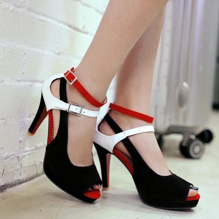 Sandales Femme - SIMPLE FLAVOR - Bout rond - Cuir - Boucle de serrage ...