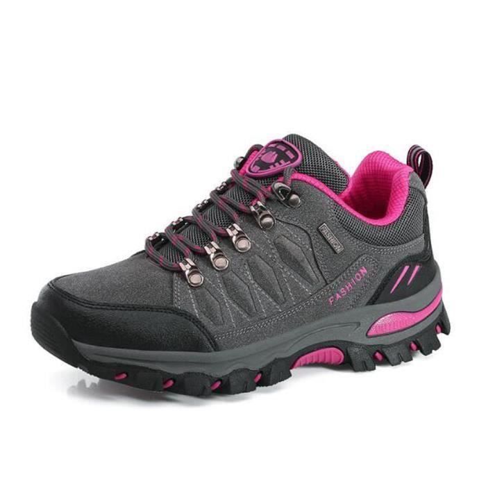 Chaussures Marche Randonnées Femme Trekking Outdoor - Gris - Cdiscount ...