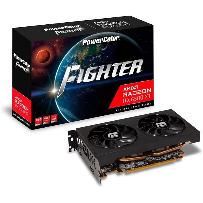 Powercolor Radeon RX 6500 XT Fighter OC 4GB GDDR6 Ray-Tracing Graphics ...