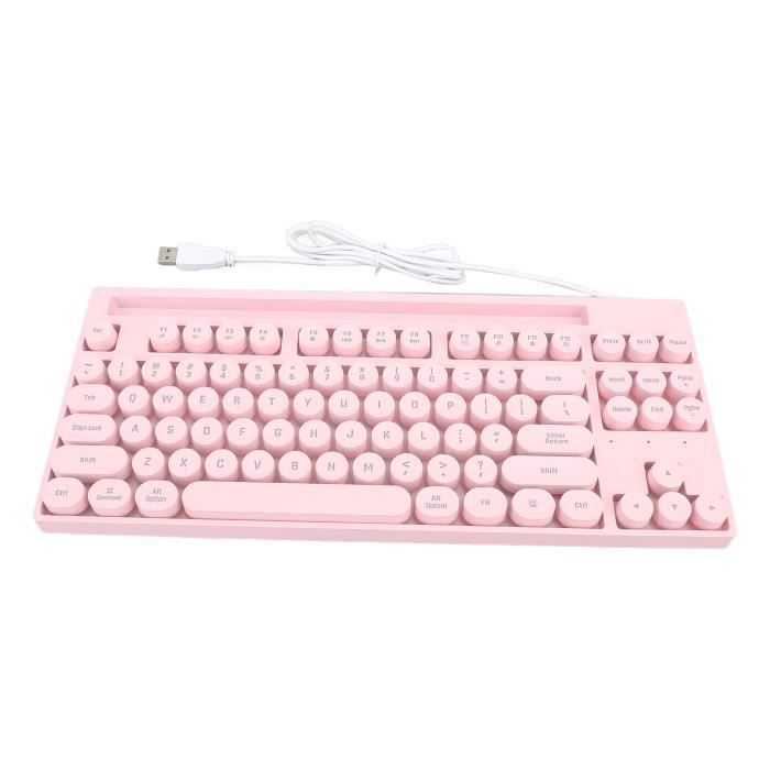 Qiilu clavier filaire Clavier de jeu filaire 87 touches ABS Punk ...