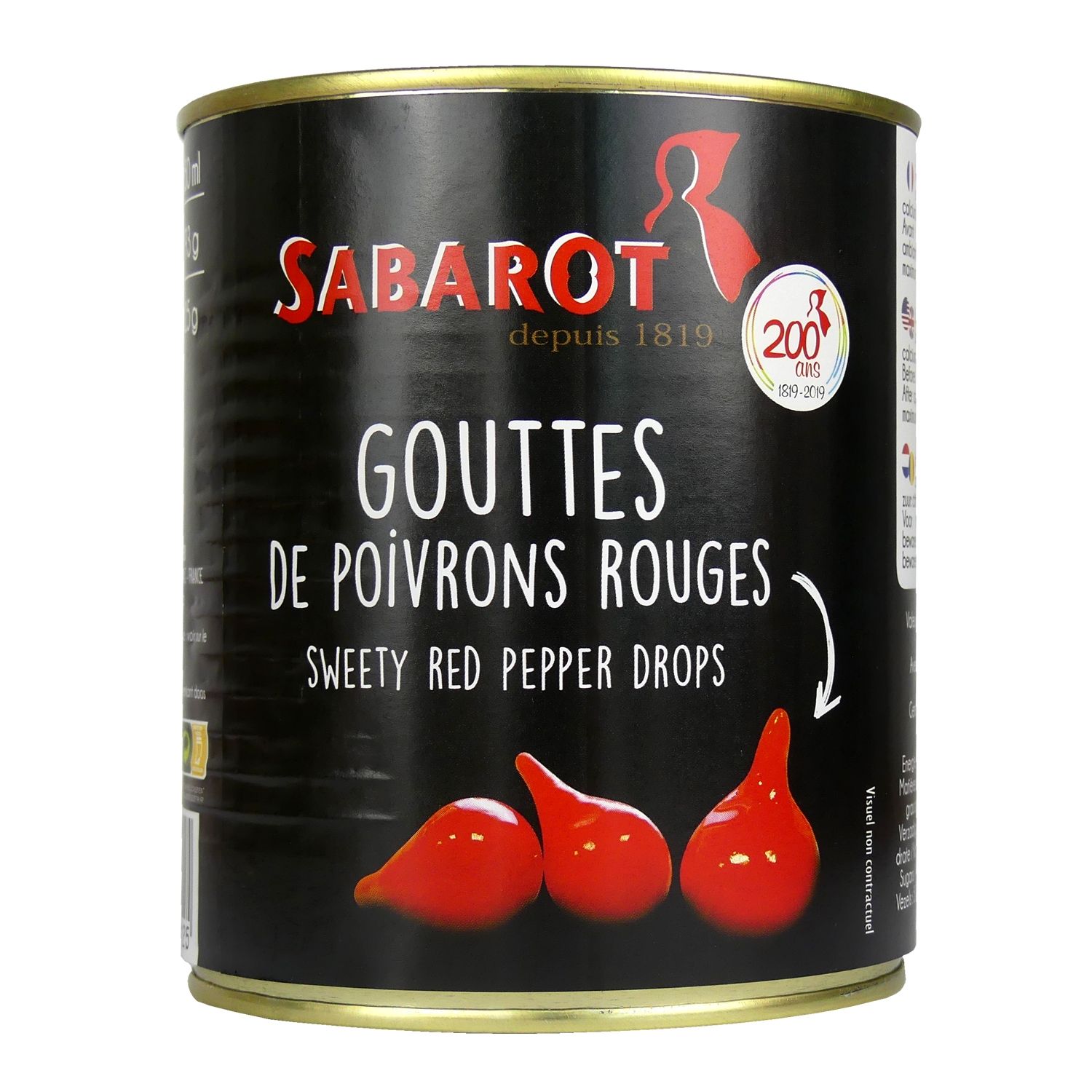 Gouttes de poivrons rouges en conserve de 325g Sabarot - Cdiscount Au ...
