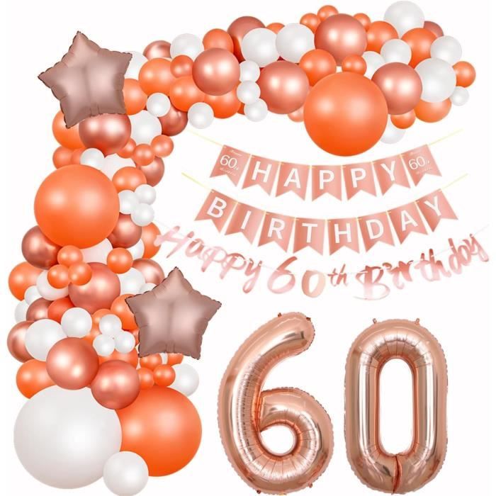 Femme 60 Anniversaire Décoration 60 Ans Anniversaire Ballon Guirlande ...