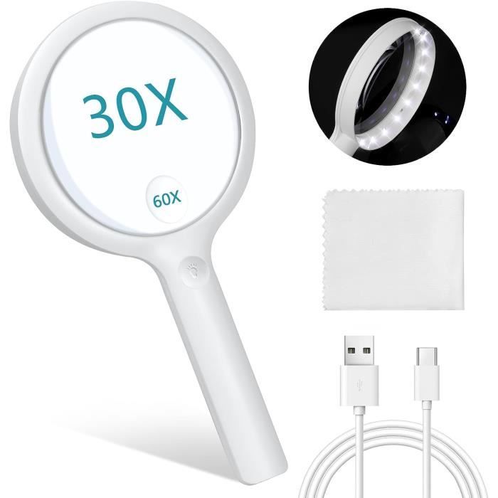 Loupe de Lecture éclairée, Loupe de Lecture avec 20 lumières LED, 3 Modes D'éclairage ...