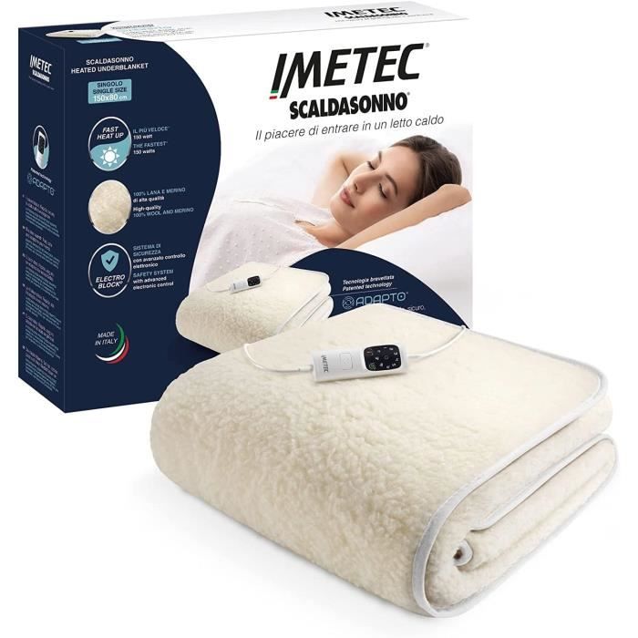 Surmatelas Chauffant 1 Place 100% Laine Et Mérinos, 150 X 80 Cm ...