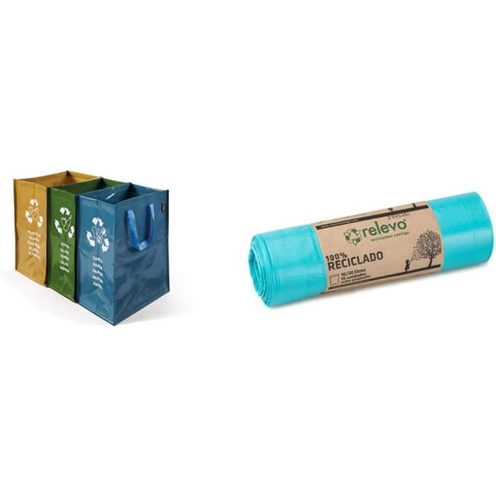 Conteneur De Recyclage, À 3 Compartiments, 22 + 26 + 20 X 35 X 49 Cm ...