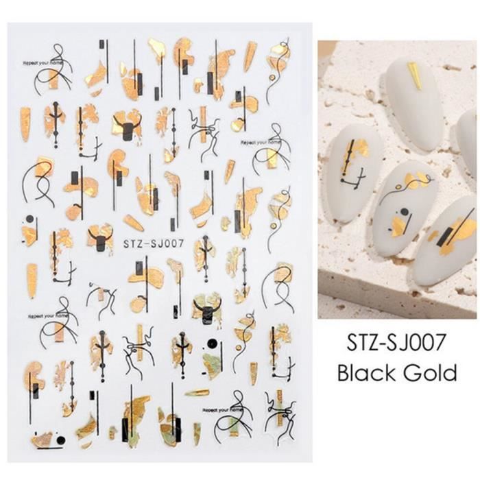 Nail Art décoration,AJ066-7C--Autocollant pour ongles en relief 5D, 1 ...