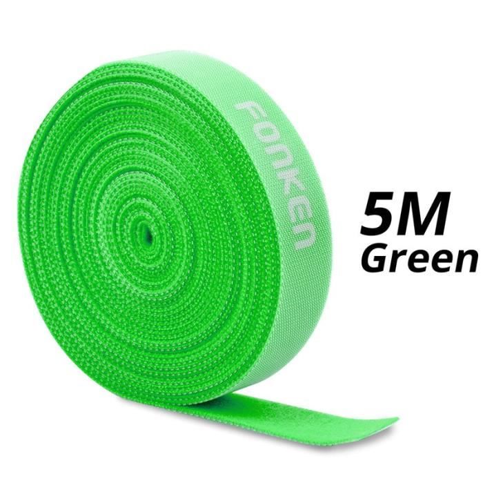 5m Green Velcro -enrouleur de câble USB,organisateur,attaches,souris ...