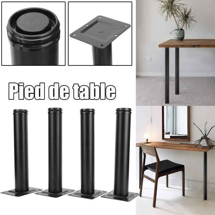 4 Pieds de table Noir 12 pouces Support de table HB015 - Cdiscount Maison