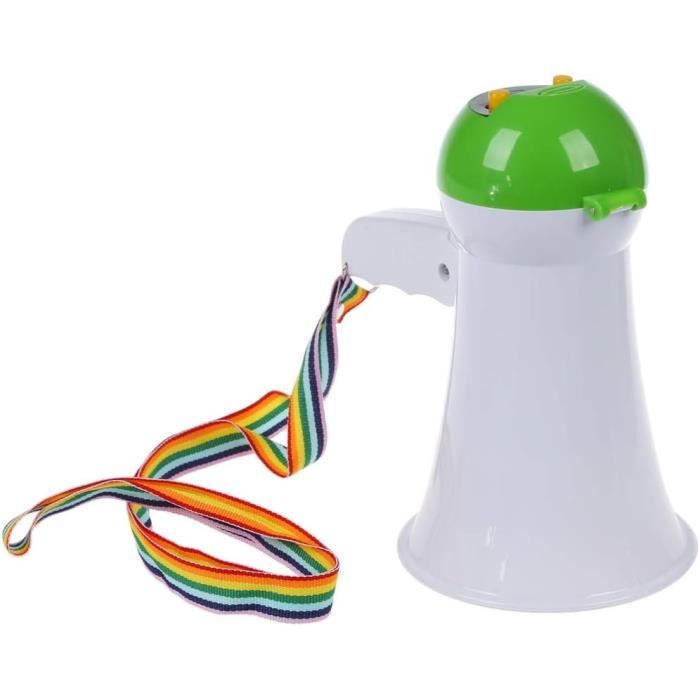 MEGAPHONE Ni aky Mini Portable Vert et Blanc avec Une Corde coloree ...