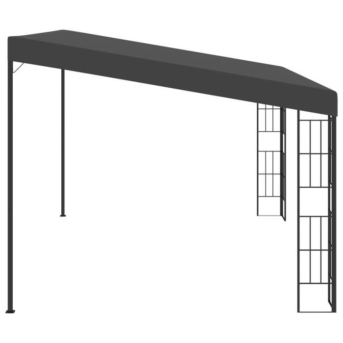 Belvédère mural - Tonnelle Imperméable - ANTI-UV - 3x4 m Anthracite ...
