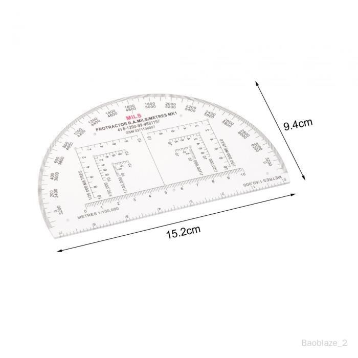 Rapporteur de Navigation - Professionnel - 15,2x9,4cm - Plastique ...