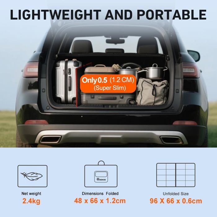 DOKIO Panneau Solaire Pliable 100W Monocristallin avec régulateur de ...