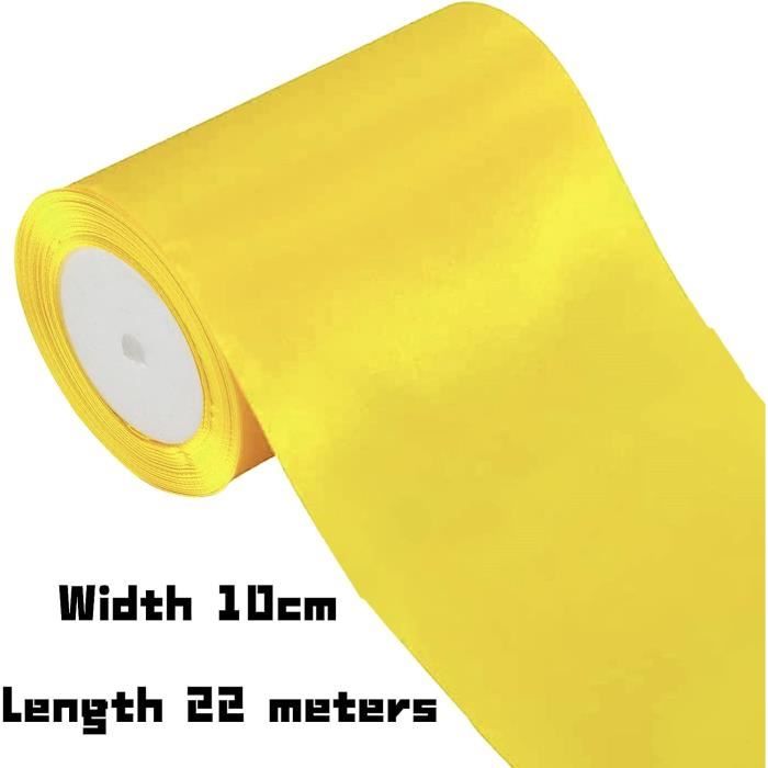 Large Ruban Satin Jaune Citron 10Cm X 23M,Ruban Cadeau,Ruban Couture ...