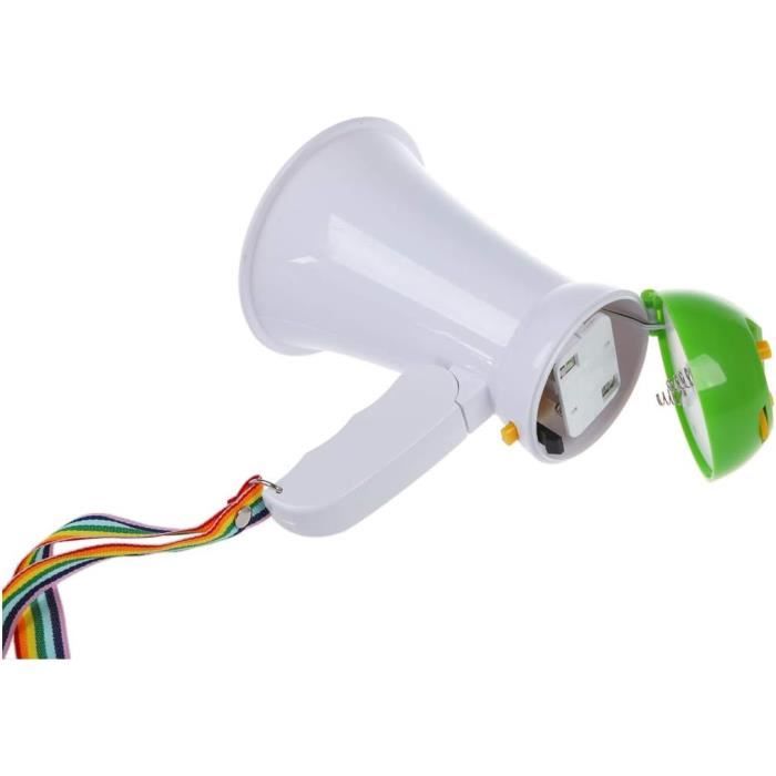 MEGAPHONE Ni aky Mini Portable Vert et Blanc avec Une Corde coloree ...
