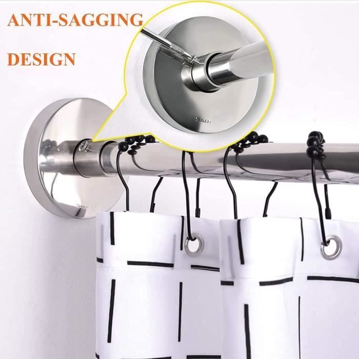 Tringle À Rideau De Douche Incurvée Extensible Pole De Rail De Salle De ...