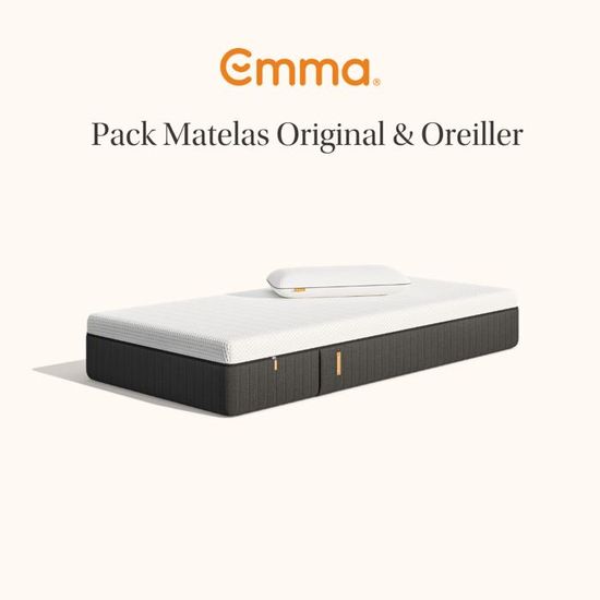EMMA | Pack Matelas Hybride II 80x200 + Oreiller Original | Mémoire de ...