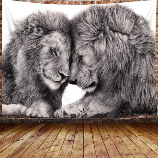 Urale Motif Lion Africain - Noir Et Blanc - Art De Qualité Supérieure ...