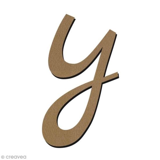 Lettre en bois - Alphabet manuscrit minuscule - Lettre Y - 30 cm ...