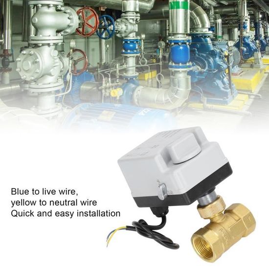 Vanne à bille motorisée Vanne à boisseau sphérique motorisée électrique 2 voies normalement ...