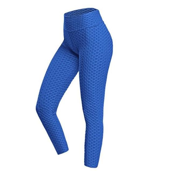 Leggings Femme - Anti-Cellulite - Push Up Butt Lift - Taille Haute - Bleu Bleu - Cdiscount Prêt ...