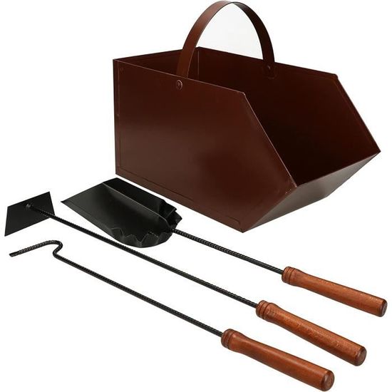 KOTARBAU Serviteur de cheminée 4 pièces avec tisonnier, balai, pelle ...