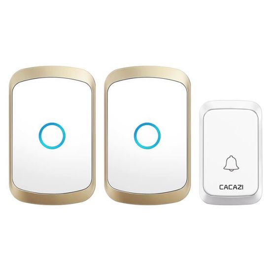 SONNETTE,gold 1x2--sonnette sans fil à piles DC, étanche, 36 carillons ...