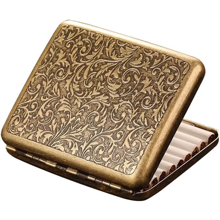 Boîtier de Cigarette Boîte En Métal Retro Boîte À Double Face Porte ...