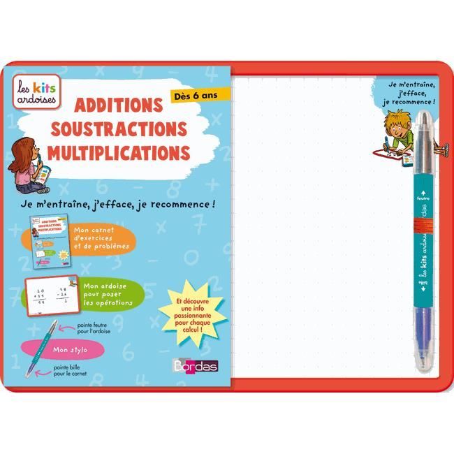 KIT ARDOISE ; ADDITIONS, SOUSTRACTIONS, MULTIPLICA - Cdiscount