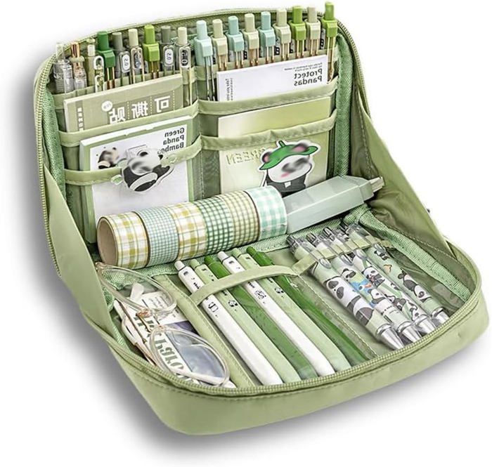 Cute Aesthetic Pencil Case, Large Capacity Canvas Pen Pouch Bag, Large ...
