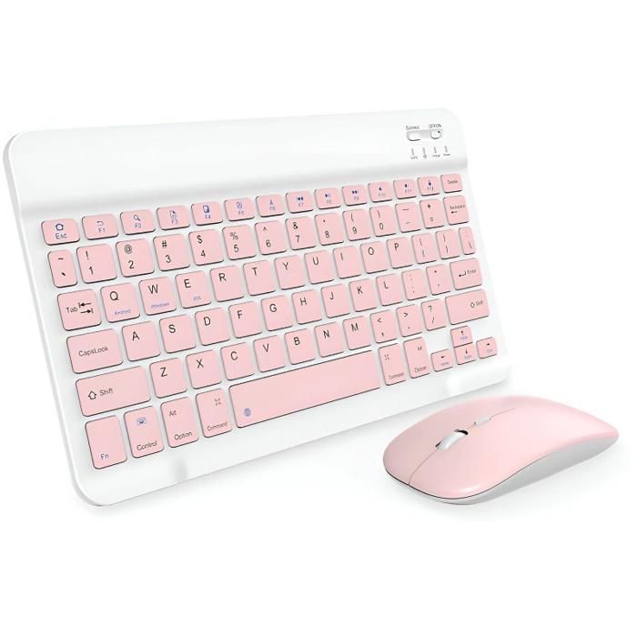 Ensemble clavier et souris, 10 pouces, Bluetooth, 2,4 GHz, USB, design ...