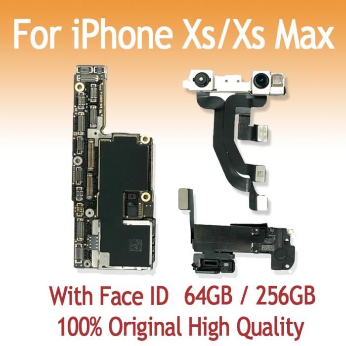 XsMax-64G avec visage-Carte mère d'origine pour iPhone Xs Max avec Face ID, système IOS, carte ...