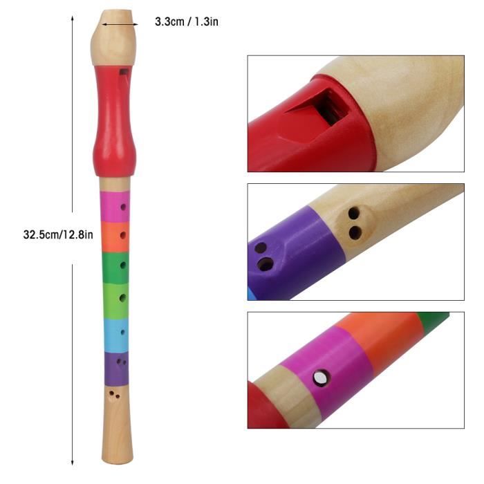 Ashata flûte éducative Flûte en Bois, Enregistreur de Son éducatif ...