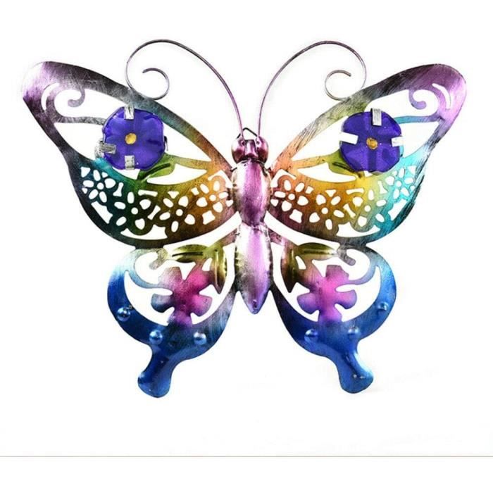 Métal Papillon Mur Art décor Sculptures murales colorées pour Jardin ...