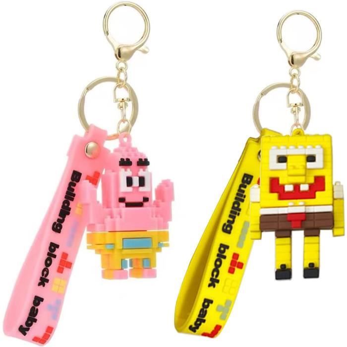 Porte-clés Sponge-Bob - 2 pièces - Cartoon - Cadeau souvenir pour fille ...